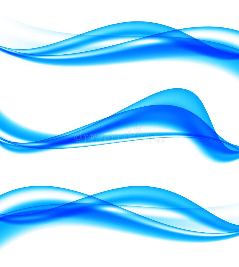 Abstract Smooth Wavy Lines Set Stock Vector - Illustration of swoosh ...