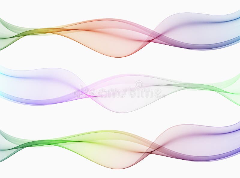 Abstract Smooth Web Wave, Light Speed Transparent Border Set, Modern ...