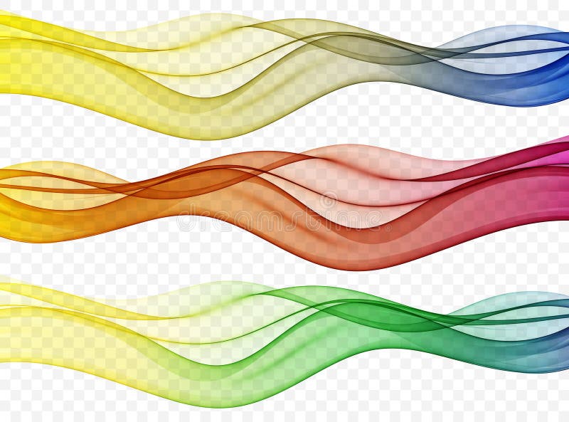 Abstract Smooth Web Wave Swoosh Set Transparent Satin Light Speed ...