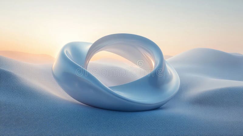 Abstract Smooth White Sculpture on Undulating Surface Stock ...