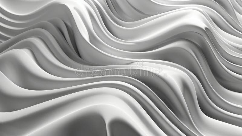 Abstract Smooth White Wavy Texture, Generative AI Stock Image - Image ...