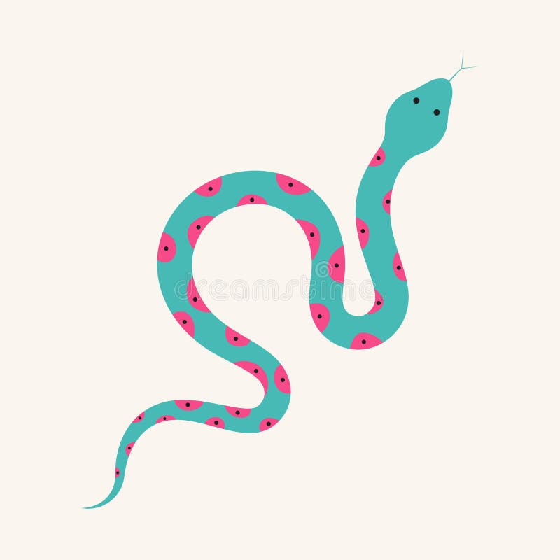 Abstract Snake with Colored Geometric Pattern. Vector Illustration ...