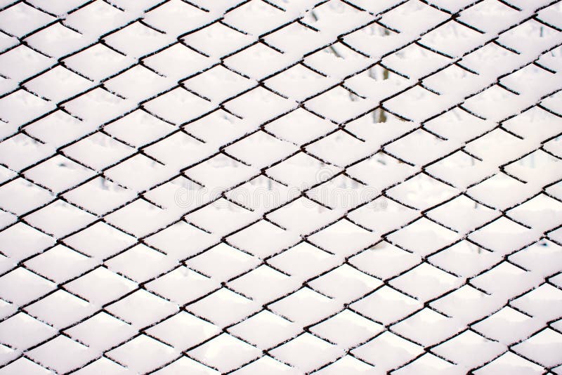 Abstract Snow Winter Pattern, Metal Grid with White Sticking Snow Stock ...
