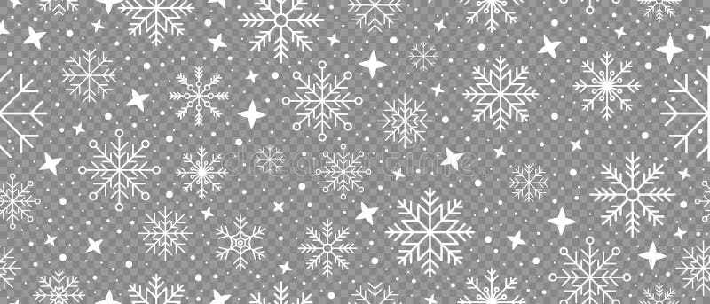 Abstract Snowflake Seamless Border. Snowflakes Seamless Pattern ...