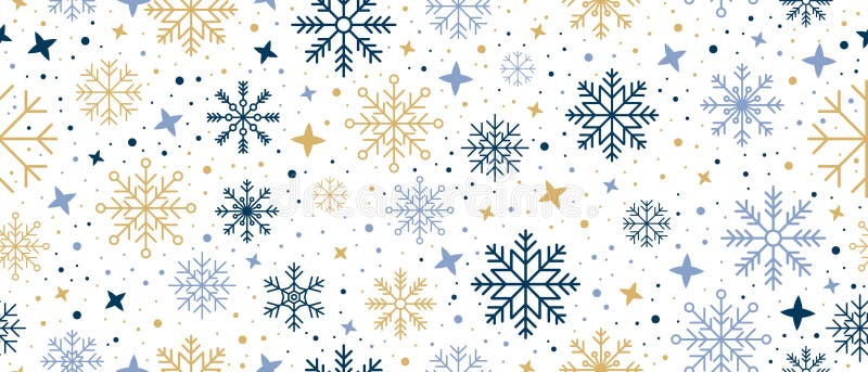 Abstract Snowflake Seamless Border Snowflakes Seamless Pattern Snowfall Repeat Backdrop