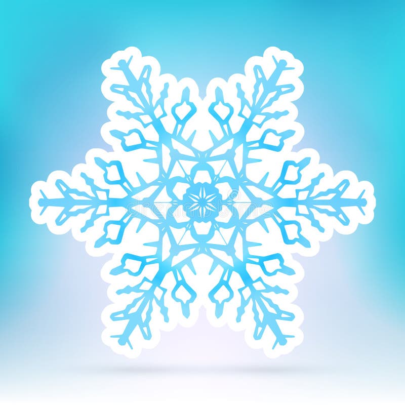 Snowflake Symbol / Icon with Blue Background and White Border Stock ...