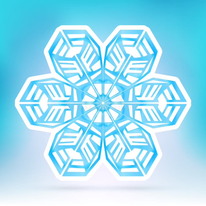 Snowflake Symbol / Icon with Blue Background and White Border Stock ...
