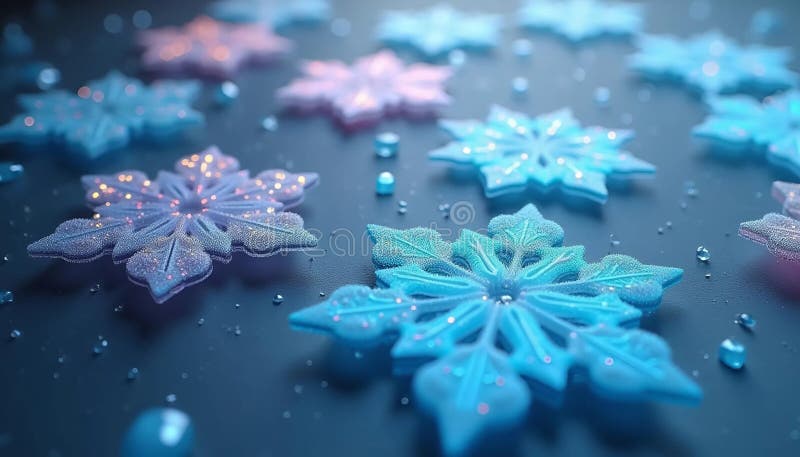 Abstract Snowflakes Formed by Overlapping Translucent Shapes Stock ...