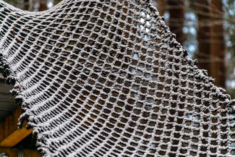Abstract Snowy Net Texture, White Net in Winter Stock Image - Image of ...