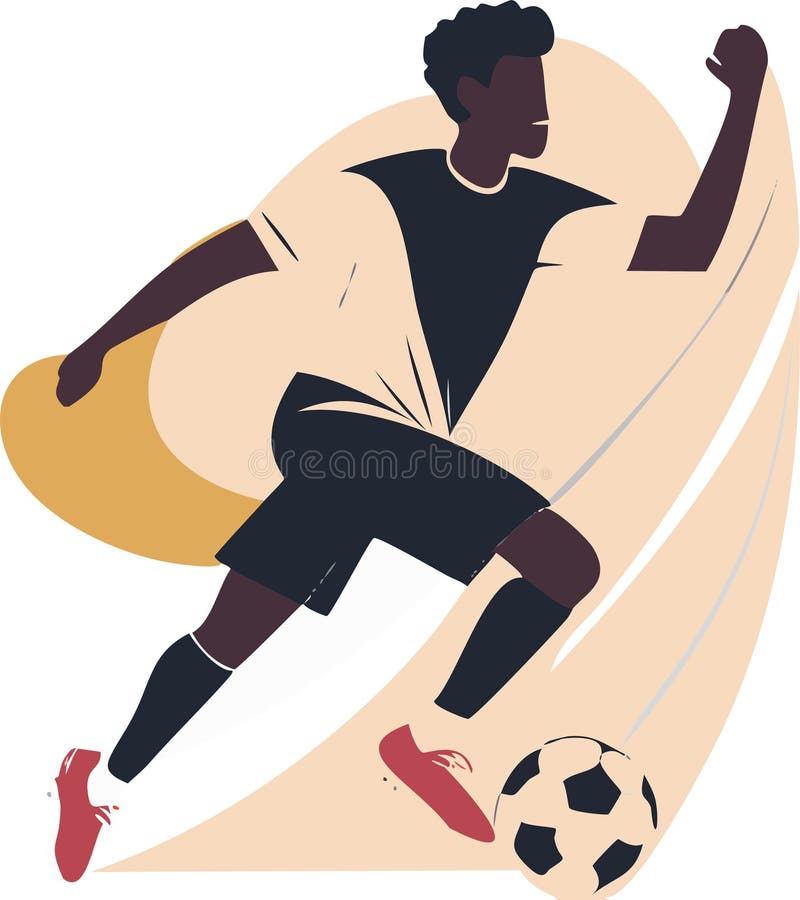 Abstract Soccer Player Jumping Touch Soccer Ball with Splash of Color ...