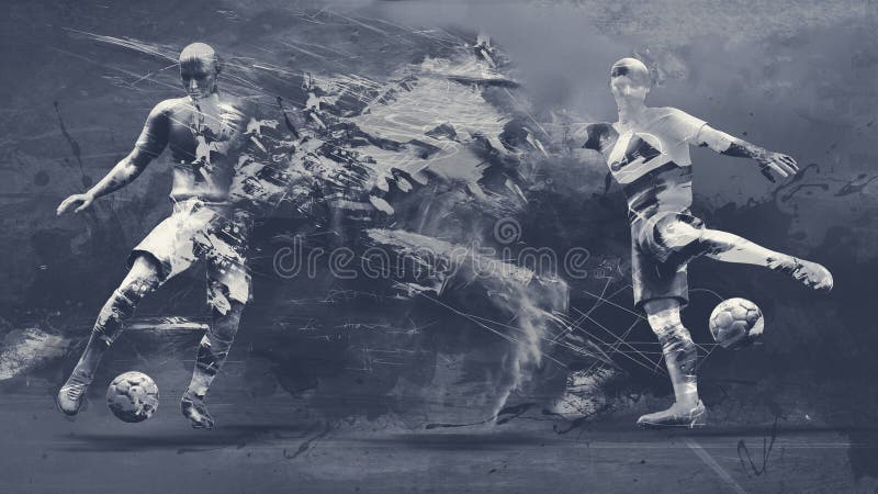 Abstract soccer players stock illustration. Illustration of kick ...