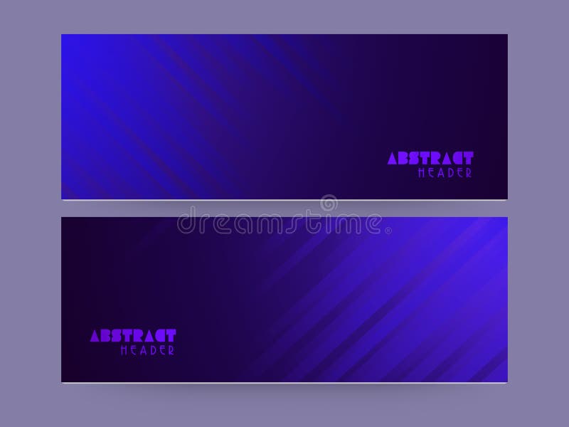 Abstract Social Media Banner or Header Design Set in Blue Color Stock ...