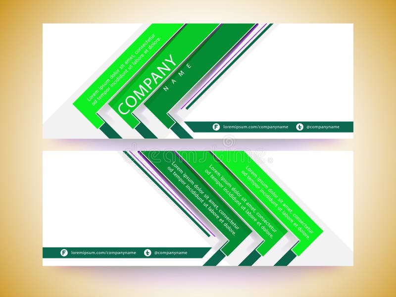 Abstract Social Media Banner or Header Design Set in Green and Color ...