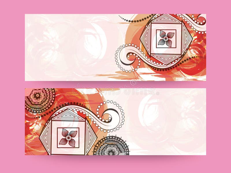 Abstract Social Media Banner or Header Set with Copy Stock Illustration ...