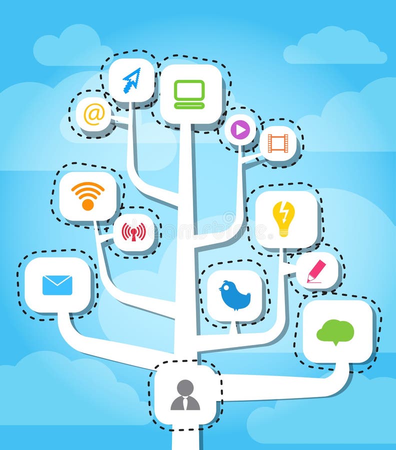 Abstract social media tree stock vector. Illustration of group - 24443307