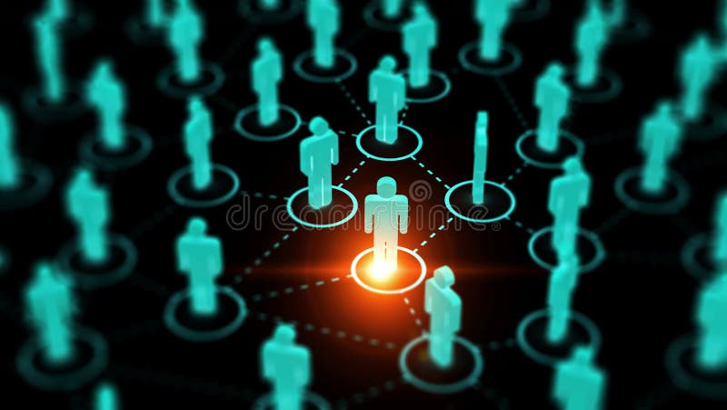 Abstract Social Network Concept, Connecting Human Figures. Stock ...