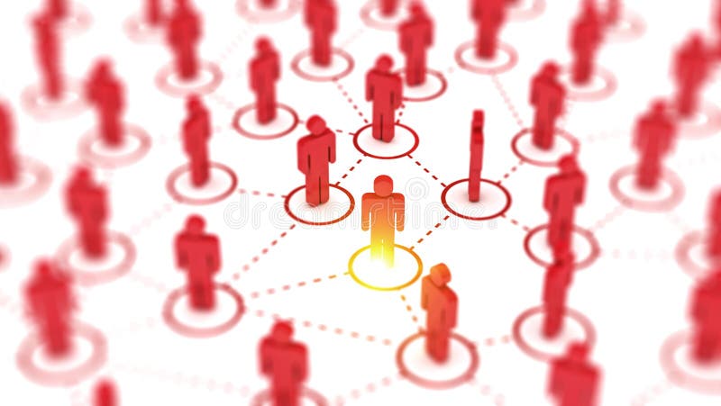 Abstract Social Network Concept, Connecting Human Figures. Stock ...