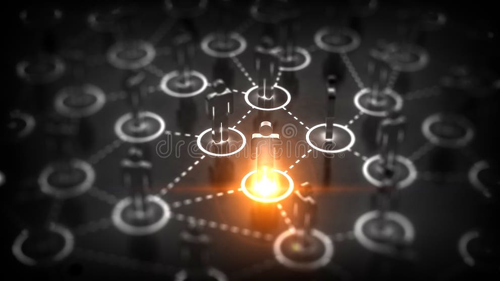 Abstract Social Network Concept, Connecting Human Figures. Stock ...