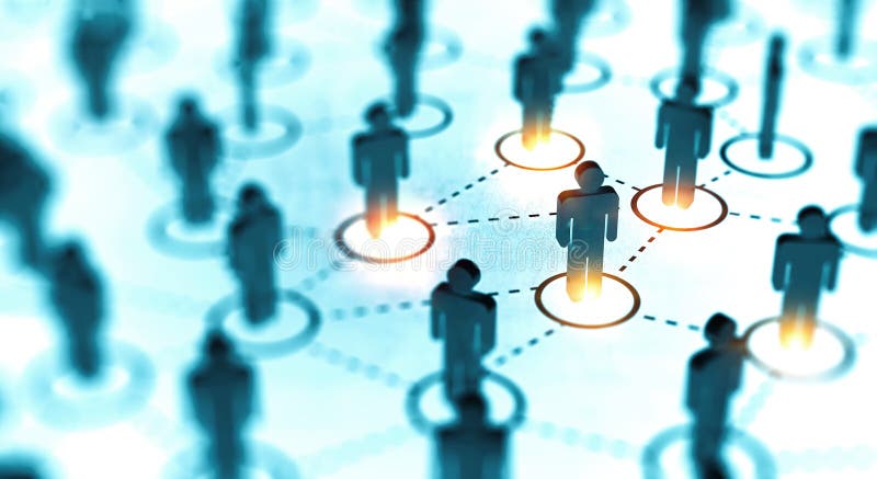 Abstract Social Network Concept, Connecting Human Figures. Stock ...