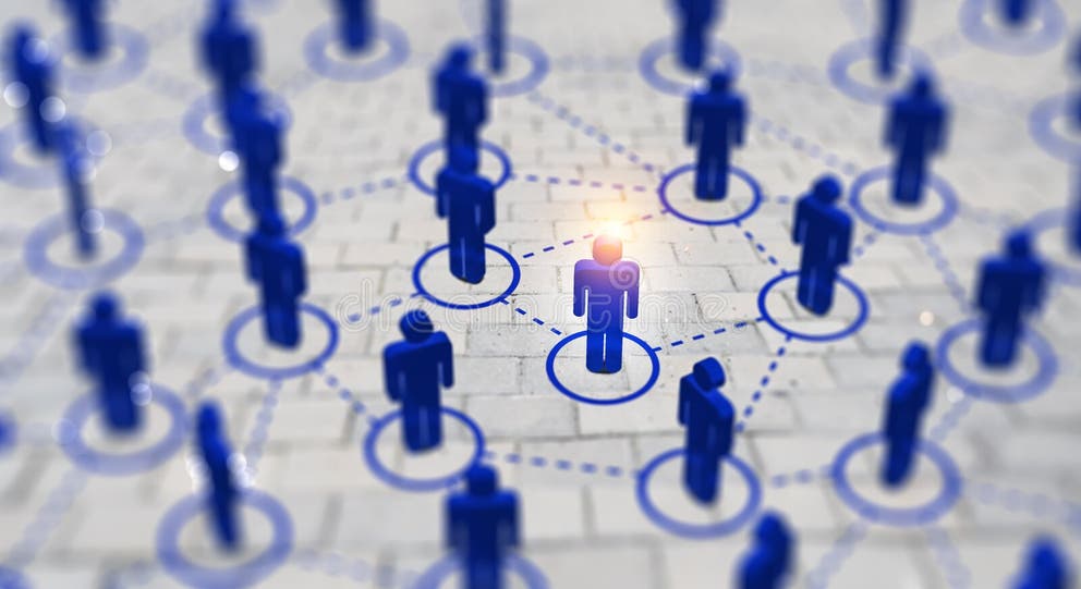 Abstract Social Network Concept, Connecting Human Figures. Stock Photo ...