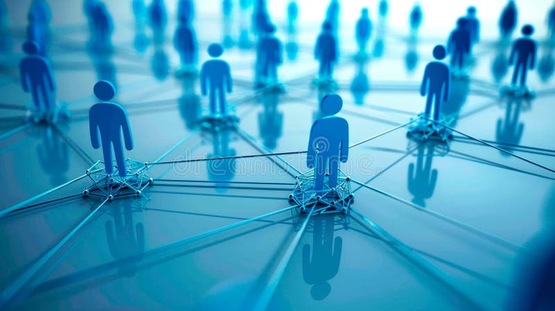 Abstract Social Network Connection. 3d Illustration Connecting People ...