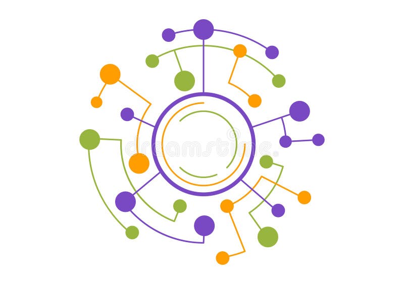 Abstract Social Network Vector Illustration with Polygonal Circles ...