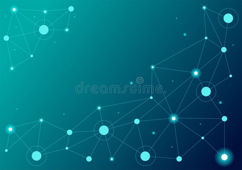 Abstract Social Network Vector Illustration with Polygonal Circles ...