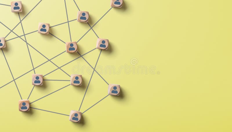 Abstract Social Network on a Yellow Background with Copy Space Stock ...