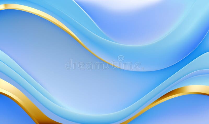 Abstract Soft Blue Composition with Wave Forms. Elegance Illustration ...