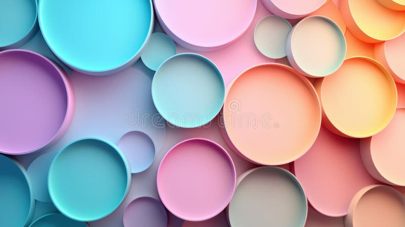 Pastel Circles Abstract Background: a Symphony of Soft Hues Stock ...