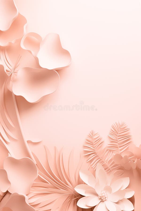 Abstract Soft Floral Background with Flower, Leaves and Different ...