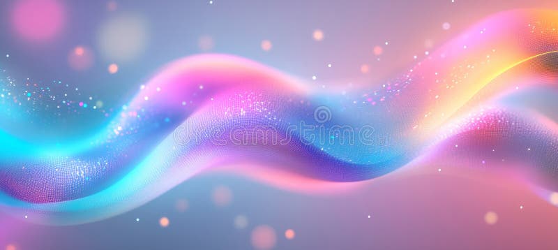 Abstract Soft Glowing Light Wave, Vibrant Neon Color Palette, Delicate ...