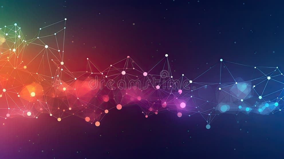 Abstract Soft Gradient Background Connected By Thin Lines Forming A