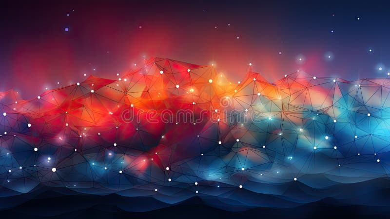 Abstract Soft Gradient Background Connected by Thin Lines Forming a ...