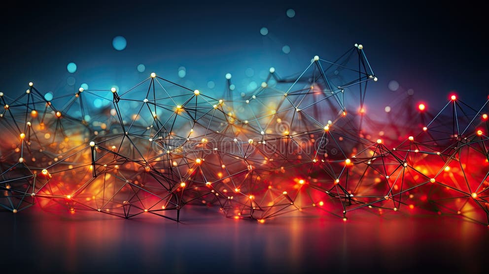 Abstract Soft Gradient Background Connected by Thin Lines Forming a ...