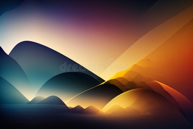 Abstract Soft Gradient Background, Hills. Stock Illustration ...