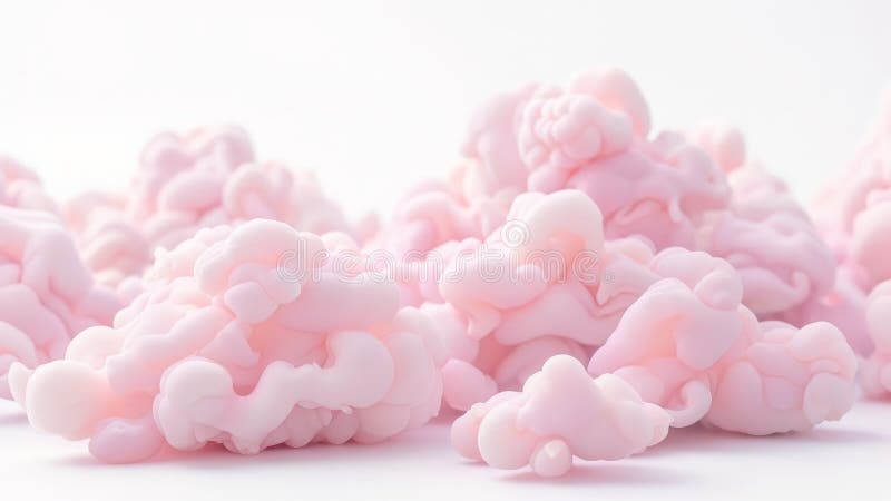 Abstract Soft Pink Foam Clouds with Organic Fluid Shapes Stock Photo ...