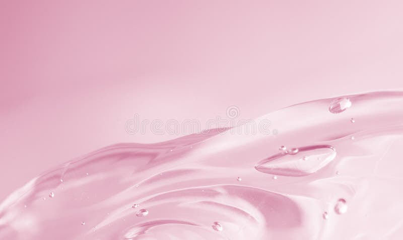 Soft Pink Liquid Texture with Bubbles. Moisturizing Fluid Macro Shot ...