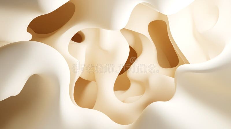 Abstract Soft Shapes in Cream and Beige Tones, Creating a Smooth and ...