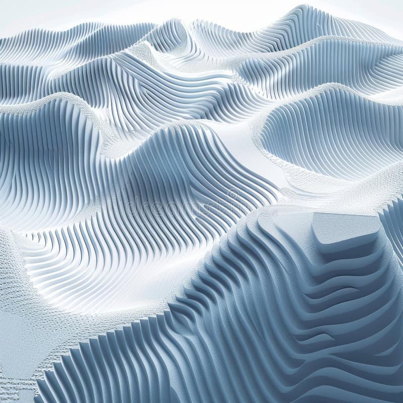 Abstract Soft Wave Landscape White Square on Delicate Topography ...