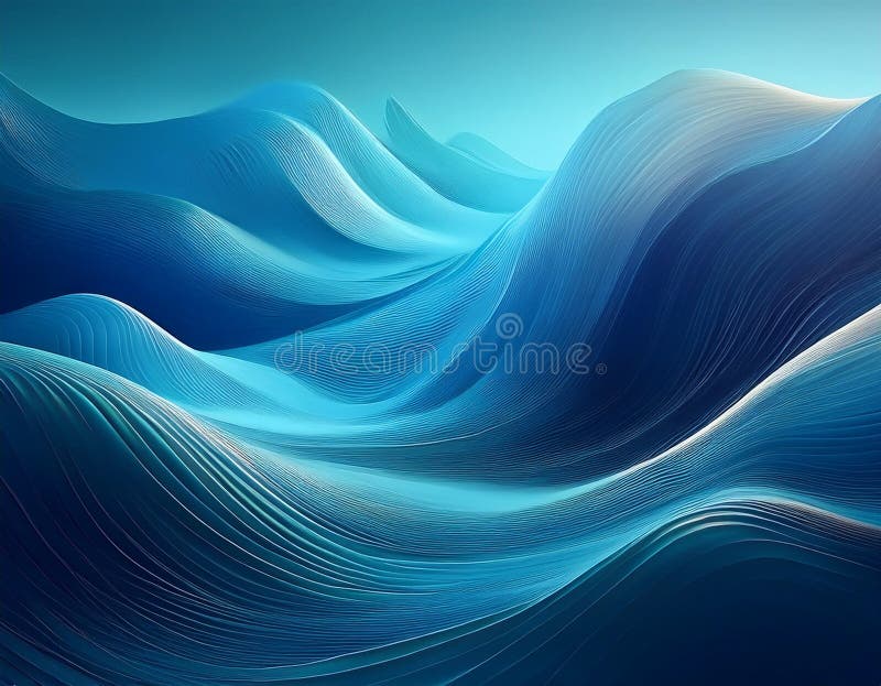 Abstract Soft Waves in Cool Tones Gentle, Fluid, and Calming Background ...