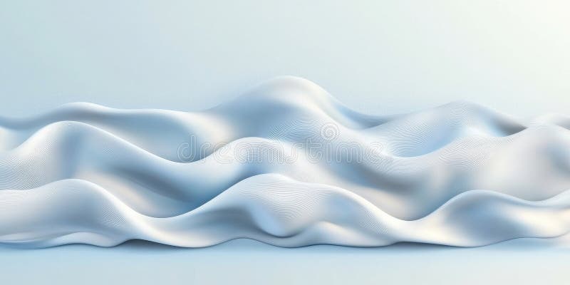 Abstract Soft Waves in Minimalist Flowing Blue White Fluid Form Stock ...