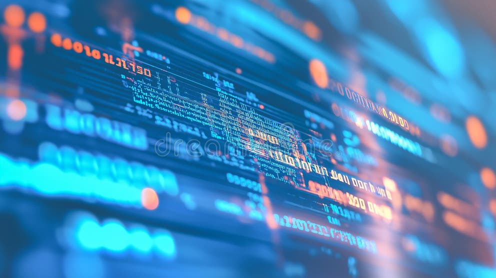 Abstract Software Background Featuring Dynamic Digital Data Flow with ...