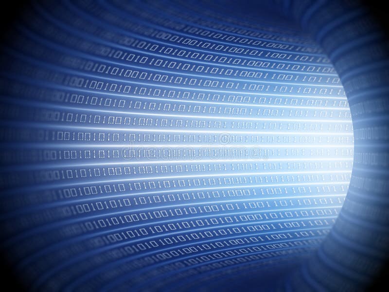 Abstract Software Tunnel with Binary Code Texture. 3D Illustration ... Abstract Software Tunnel with Binary Code Texture. 3D Illustration ...