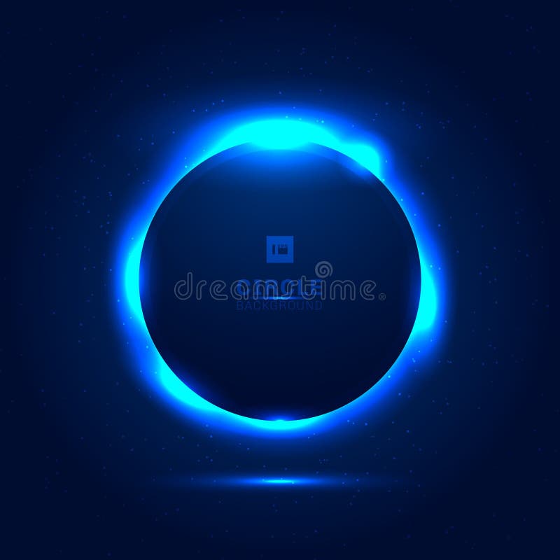 Sun Eclipse Blue Color Fire Dark Background Vector Moon Design Style ...
