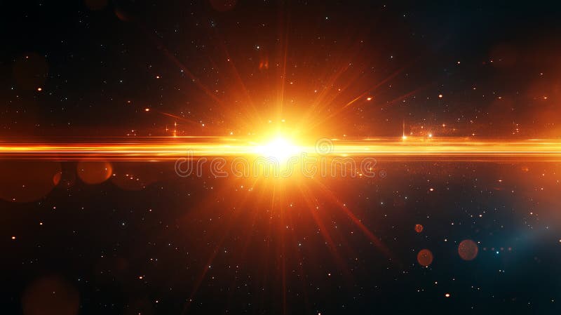 Abstract Solar Energy Theme with Lens Flare Effect on Black Space ...