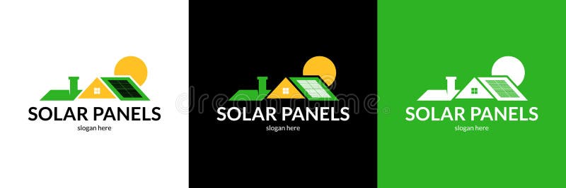 Abstract Solar Panels Installation Logo Stock Vector - Illustration of ...