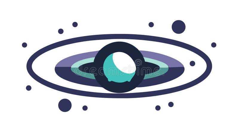 Abstract Solar System or Atomic Structure Vector Icon, Vector Design ...