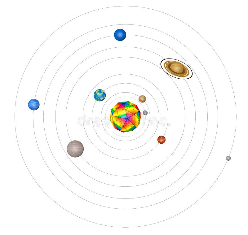 Abstract Solar System with Planets. 3d Rendering Stock Illustration ...