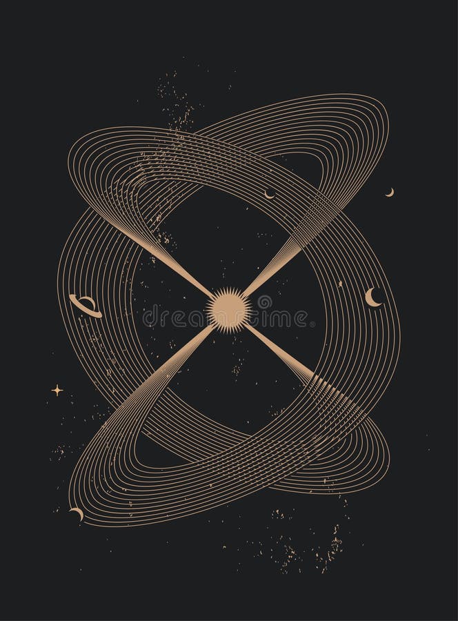 Abstract Solar System Poster or Card or Wall Art Print Design Template ...